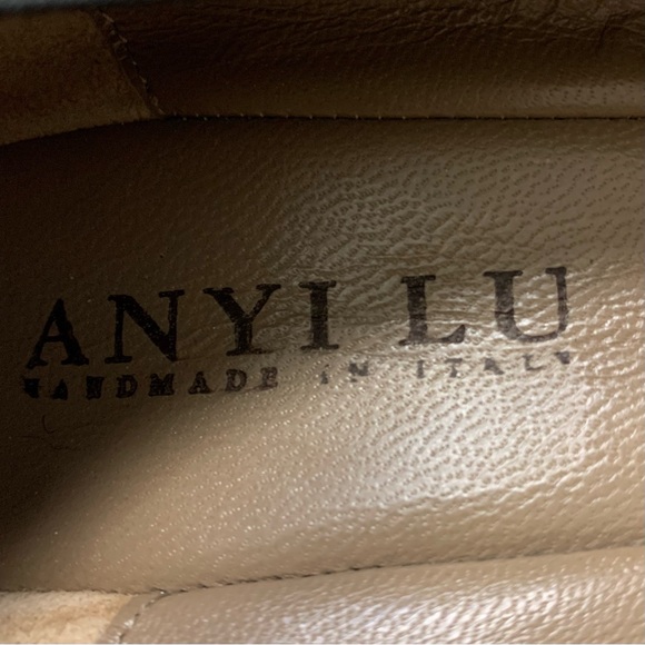 Anyi Lu | Shoes | Womens Anyi Lu Metallic Bronze Leather Barbara Black ...